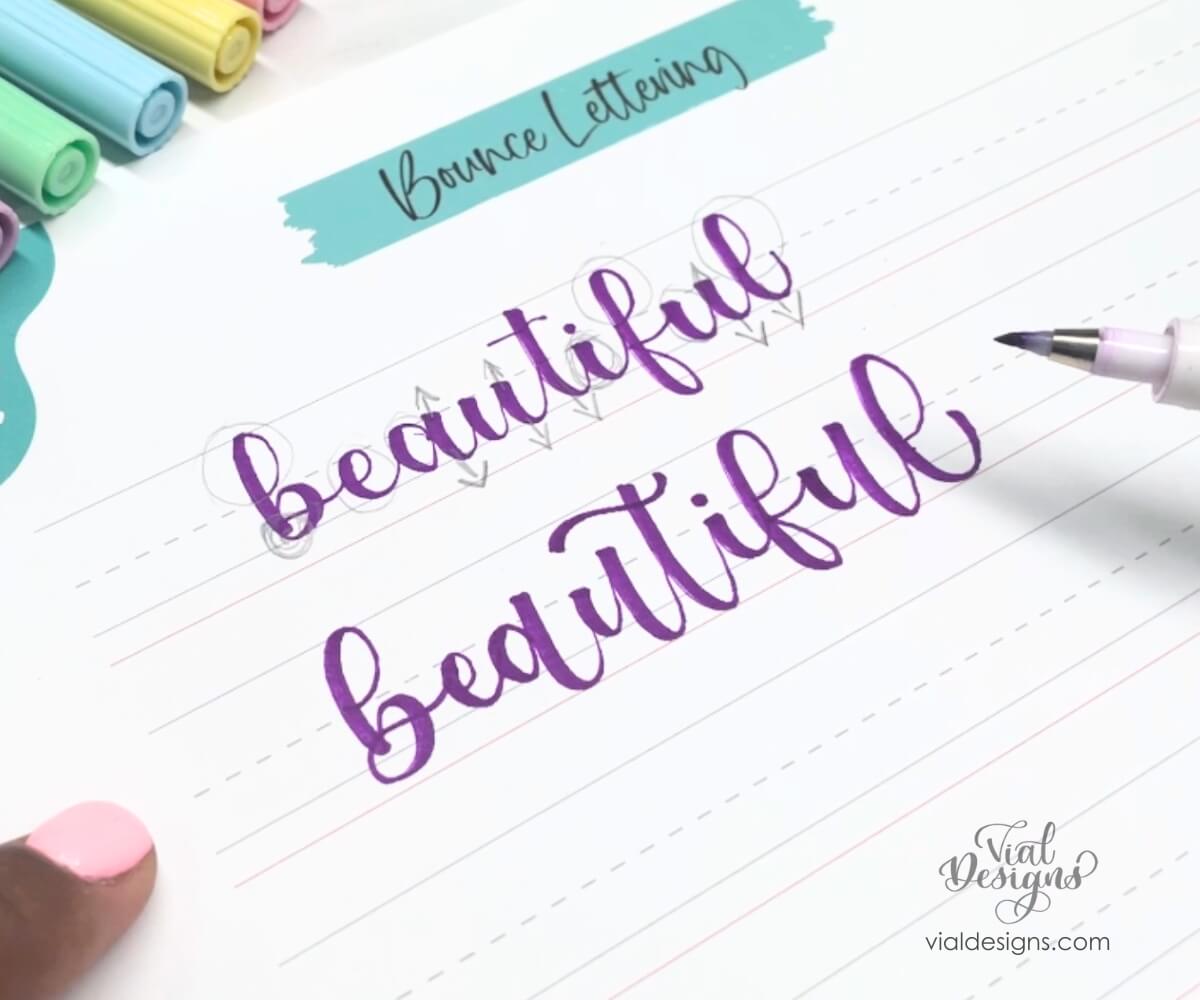 How to Do Bounce Lettering For Beginners - Vial Designs